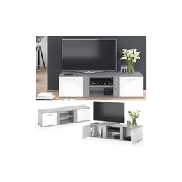 VICCO TV Lowboard Novelli Fernsehschrank Sideboard Fernsehtisch Weiß Beton