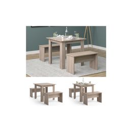 VICCO Tischgruppe Sitzgruppe Esszimmer Sentio Esstisch Sitzbank Sonoma 80 cm