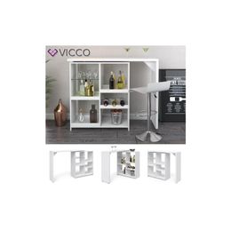 VICCO Bartisch Bartresen drehbar Stehtisch Tisch Tresentisch Bistrotisch Weiß