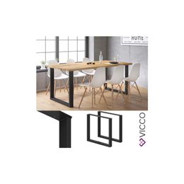 VICCO Tischbeine Loft Tischkufen pulverbeschichtet 2er Set 72x80 cm Schwarz