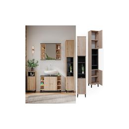 VICCO Hochschrank Aquis 30 x 190 cm, Sonoma Anthrazit, Badezimmer, modernes Design