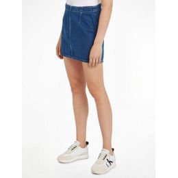 Calvin Klein Jeans A-Linien-Rock MR A LINE DARTED MINI SKIRT mit Logomarkenlabel, blau