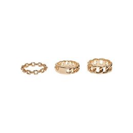 Urban Classics Schmuckset Urban Classics Unisex Chain Ring 3-Pack (1-tlg), goldfarben