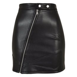 Urban Classics Jerseyrock Damen Ladies Synthetic Leather Biker Skirt (1-tlg), schwarz