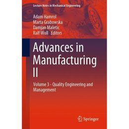 Springer International Publishing Advances in Manufacturing II, Kartoniert (TB)