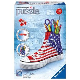 RAVENSBURGER VERLAG Ravensburger 3D Puzzle 12549 Sneaker American Style - Praktischer Stiftehalter - 108 Teile - Schreibtisch-Organizer für Kinder ab 8 Jahren