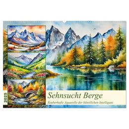Sehnsucht Berge (Wandkalender 2025 DIN A2 quer), Calvendo Monatskalender