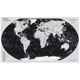 Stiefel Wandkarte Kleinformat Weltkarte, Silberedition, englische Ausgabe, ohne Metallstäbe. The World, Karte (im Sinne von Landkarte)