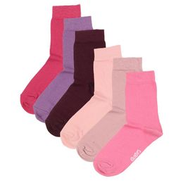 Ewers - Socken UNI 6er-Pack in fliederrose, Gr.27-30