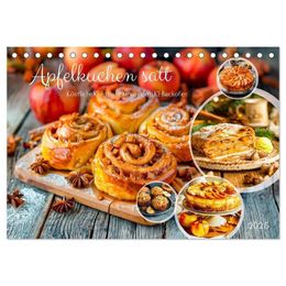 Apfelkuchen satt - Köstliche Kunstwerke aus dem KI-Backofen (Tischkalender 2025 DIN A5 quer), Calvendo Monatskalender