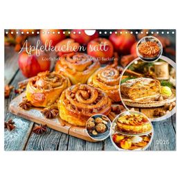 Apfelkuchen satt - Köstliche Kunstwerke aus dem KI-Backofen (Wandkalender 2025 DIN A4 quer), Calvendo Monatskalender