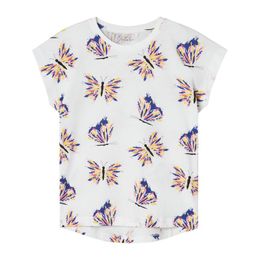 name it - T-Shirt NKFVIGGA SCHMETTERLINGE in bright white, Gr.122/128