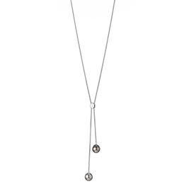 Kette mit Anhänger ADRIANA "Y-Kette, PR4-66" Halsketten Gr. Silber 925 (Sterlingsilber)-Perlen, Länge: 75 cm, grau (silberfarben, anthrazit, hellgrau> <silberfarben, grau) Damen Ketten mit Anhänger