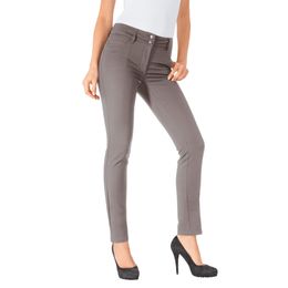 Röhrenhose Heine Gr. 34, Normalgrößen, grau (taupe) Damen Hosen Röhrenhosen