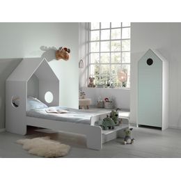 Jugendzimmer-Set Vipack "Casami" Schlafzimmermöbel-Sets Gr. B/H: 90 cm x 200 cm, grün (weiß, mint) Baby Komplett-Kinderzimmer