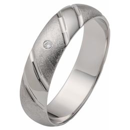 Trauring Firetti "Schmuck Geschenk Hochzeit Ehering "LIEBE"" Fingerringe Gr. 17, mit Zirkonia, Silber 925 (Sterlingsilber), 5 mm, silberfarben (silberfarben, kristallweiß) Trauringe