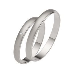 Trauring Firetti "Schmuck Geschenk Gold 375 Hochzeit Ehering "LIEBE"" Fingerringe Gr. 56, ohne Brillant, Weißgold 585, 3,0 mm, weiß (weißgoldfarben) Trauringe Made in Germany, wahlweise mit oder ohne Brillant