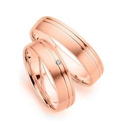 Phoenix Trauring PHÖNIX "Schmuck Geschenk Gold 333 Ehering LIEBE versch. Varianten" Fingerringe Gr. 49, 0,01 ct SI = kleine Einschlüsse mit Brillant, Roségold 333, 5,0 mm, rosegold (roségoldfarben) Trauringe