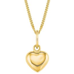 Kette mit Anhänger Amor "Little Golden Heart, 2013969" Halsketten Gr. Gelbgold 375, Länge: 38 cm, goldfarben Mädchen Mädchenschmuck