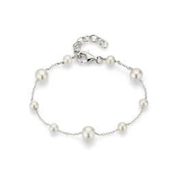 Silberarmband Firetti "Schmuck Geschenk Armschmuck Armkette" Armbänder Gr. Silber 925 (Sterlingsilber)-Perlen, bunt (silberfarben, weiß) Damen Perlenarmbänder