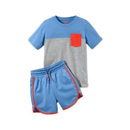 Tchibo Shorty-Pyjama - Hellblau/Meliert - Kinder - Gr.: 122/128