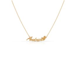 Namenskette Firetti "Schmuck Geschenk Silber 925 Halskette mit deinem Namen" Halsketten Gr. Silber 925 (Sterlingsilber), Länge: 45 cm, gelb (gelbgoldfarben) Damen Ketten mit Gravur