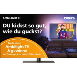 G (A bis G) Philips LED-Fernseher "48OLED808/12" Fernseher silberfarben LED Fernseher