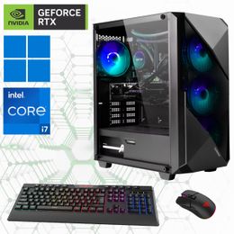 Hyrican Gaming-PC "Striker 7222" Computer Gr. Microsoft Windows 11 Home (64 Bit), 32 GB RAM 2000 GB SSD, schwarz Gaming PCs