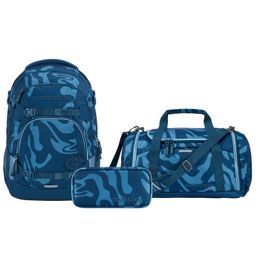 Coocazoo Schulranzen Schulrucksack-Set MATE Breaking Waves 3-teilig (Rucksack