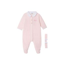 BOSS Schlafanzug HUGO BOSS Baby Schlafanzug mit Stirnband zweiteilig weiß rosa (2 Stück)