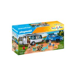 Playmobil® Konstruktionsspielsteine Family Fun Wohnwagen mit Auto