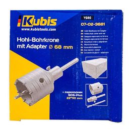 KUBIS Bohrkrone Hohl-Bohrkrone Set mit Adapter 68mm 80 mm