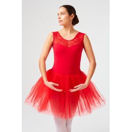 tanzmuster Tüllkleid Ballett Tutu Lottie mit Spitzeneinsatz Ballettkleid aus weicher Baumwolle mit langem Tüllrock