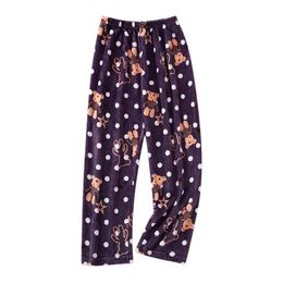 ZWY Loungepants Damen Pyjamahose aus Fleece