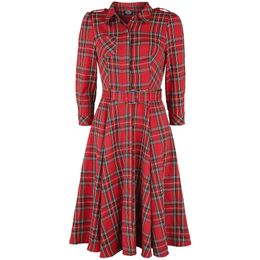 H&R London H&R London Evie Red Tartan Swing Dress Mittellanges Kleid schwarz rot in L