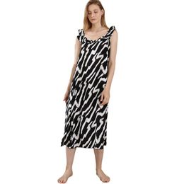 ZWY Pyjama Rückenfreies Damen-Nachthemd mit Zebramuster