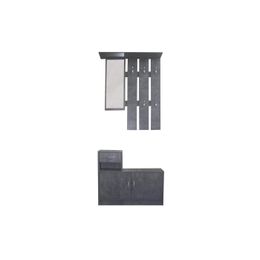 HTI-Living Garderobe Garderobenpaneel mit Schuhschrank Thekla Beton (Set
