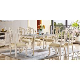 JVmoebel Essgruppe, Esstisch 6x Stühle Esszimmer Set Essgruppe Klassischer 7tlg Set