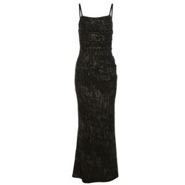 ZWY Dirndl Hüftbetontes Kleid mit paillettenbesetztem Taillenausschnitt Eleganz unter der Sonne Luftige Leichtigkeit