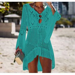 AFAZ New Trading UG Strandkleid Damen Strandkleid Gestrickte Crochet Bikini Cover Up Sommer Boho (Kleid
