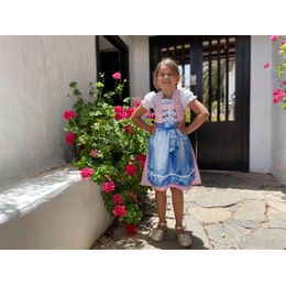 Ramona Lippert Dirndl Mia kariert rosa blau Kinderdirndl für Mädchen mit Bluse