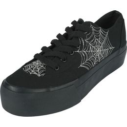 Gothicana by EMP LowCut Plateau Sneaker With Spiderweb Embroidery Sneaker schwarz in EU37