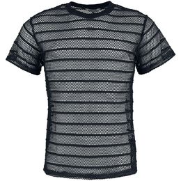 Banned Alternative Black Mesh Shirt T-Shirt schwarz in L