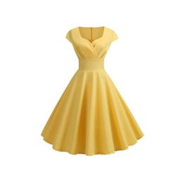ZWY A-Linien-Kleid kleider damen Gelb