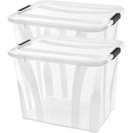 Siena Home Aufbewahrungsbox Anzio (Set, 2 St), Kunststoff, 100% recyclebar, weiß