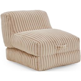 Inosign XXL-Sessel Pia, Loungesessel in Megacord, 2 Größen, Schlaffunktion und Pouf-Funktion, beige