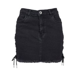 Urban Classics Jerseyrock Damen Ladies Denim Lace Up Skirt (1-tlg), schwarz