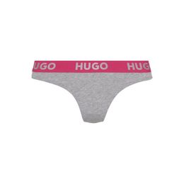 Hugo String THONG SPORTY LOGO mit Hugo Logo auf elastischem Bund, grau