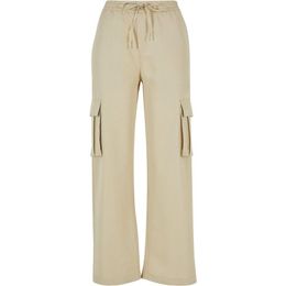 Urban Classics Stoffhose Urban Classics Damen Ladies Vicose Straight Leg Cargo Pants (1-tlg), beige