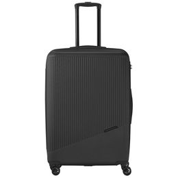 Travelite Hartschalen-Trolley BALI 4w Trolley L, 4 Rollen, Hartschallenkoffer Reisegepäck Reisekoffer TSA Schloss, schwarz